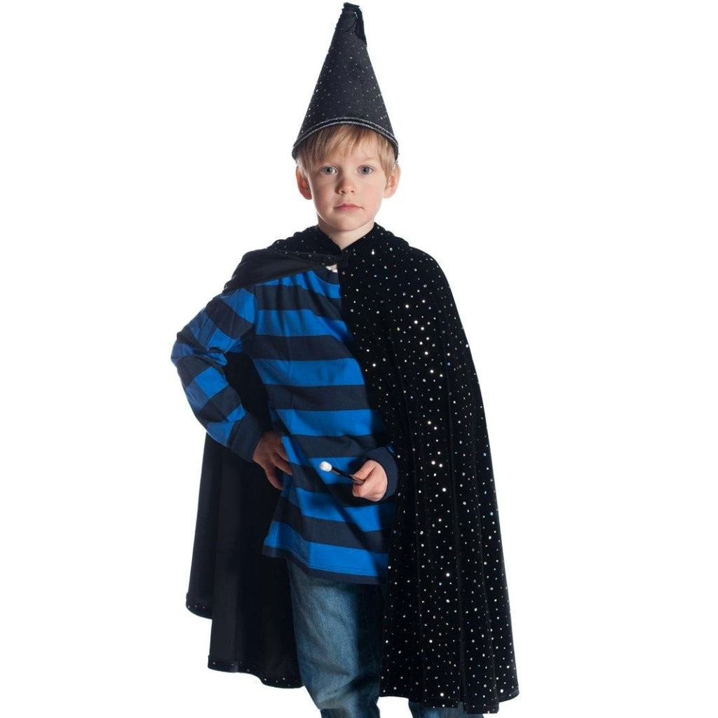 Kids Wizard Cape in Glitter Velvet | Capes| Fairy Finery